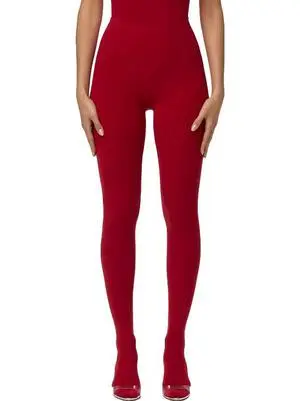 Naked Wardrobe Closed Toe Leggings - Ruby Red