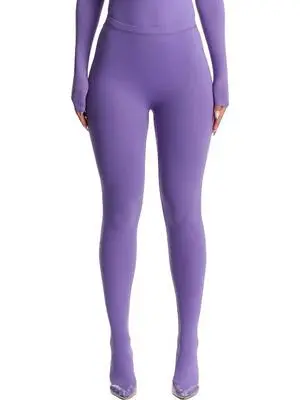 Naked Wardrobe Closed Toe Leggings Violet
