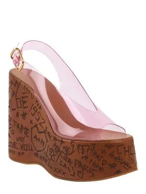Chloé Maxime Platform Wedge Sandals - Pink