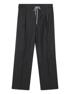 MAISON MARGIELA Pinstripe Wide Leg Trousers - Grey