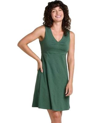 TOAD & CO Toad & Co Rosemarie Sleeveless A-Line Dress Cilantro Pattern
