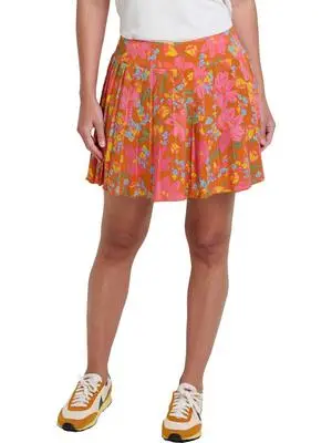 TOAD & CO Toad & Co Sunkissed Pleated Skort Persimmon Tulip Print