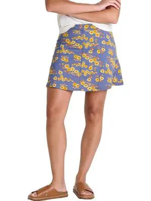TOAD & CO Seleena Skort Blue Shadow Daisy Print