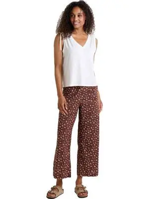 TOAD & CO Taj Hemp Wide-Leg Pant Chestnut Floral Print