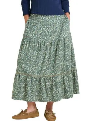 TOAD & CO Marigold Tiered Midi Skirt - Silver Pine Print