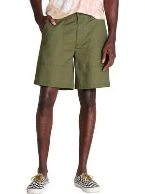 TOAD & CO Straight Fit Herringbone Weave Shorts Olive