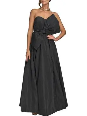 Donna Karan New York Bow Strapless Ballgown - Black