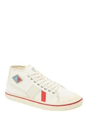 Bottega Veneta Eliot Mixed Media Mid-top Sneakers - 9642 White/ Sea Salt