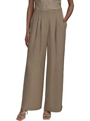 Donna Karan New York Ripple Wide Leg Trousers - Beige