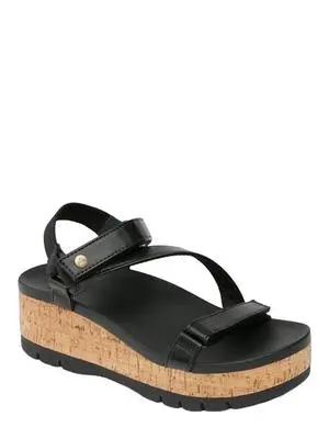 Reef Reef Cushion Tide Higher Platform Sandals Black Cork