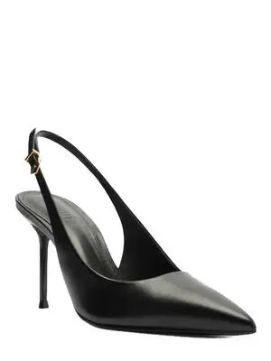 Schutz Paola Slingback Pointed Toe Pump - Black Leather