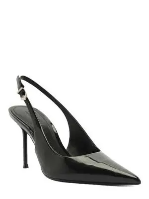 Schutz Paola Slingback Pointed Toe Pump - Black Patent Leather