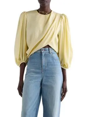 Chloé Draped Crop Top - Powder Yellow
