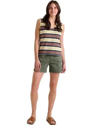 TOAD & CO V-neck Tank - Straw Stripe