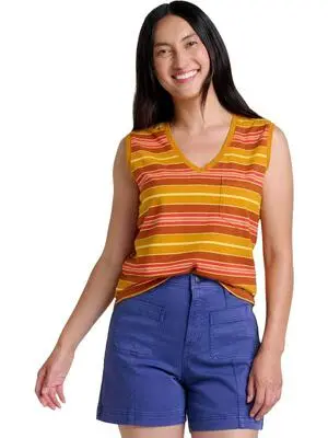TOAD & CO V-neck Tank - Sunset Stripe
