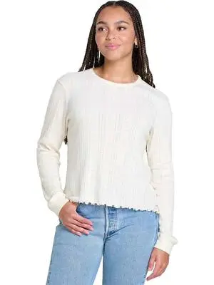 TOAD & CO Foothill Pointelle Long Sleeve Crew II Salt