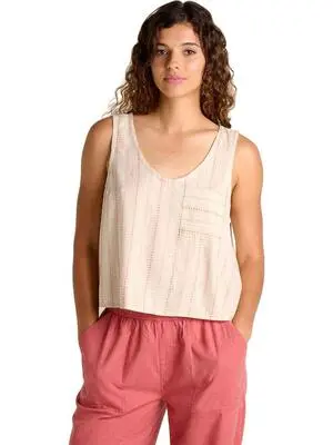 TOAD & CO Taj Hemp Button Back Tank - London Fog Dobby