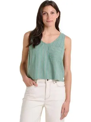 TOAD & CO Taj Hemp Button Back Tank Sagebrush Dobby