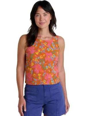 TOAD & CO Button Back Tank Persimmon Tulip Print