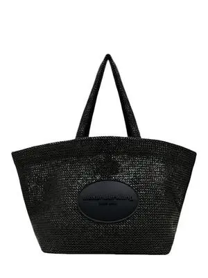 Alexander Wang Punch Xl Raffia Tote - Black