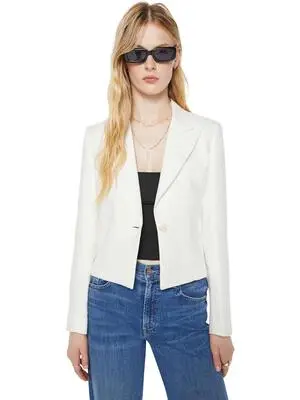 MARIA CHER Nova Cropped Linen Blazer