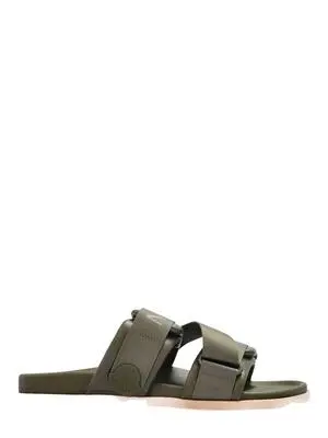 Moncler Leather Slides - Green