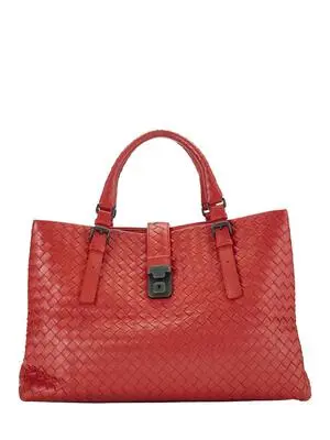 Bottega Veneta Bottega Veneta Intrecciato Roma Medium Tote Red