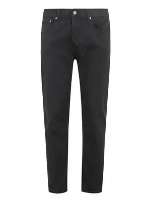 DONDUP Slim Fit Stretch Cotton Trousers - Black