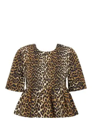 GANNI GANNI Leopard Print Blouse Multicolor