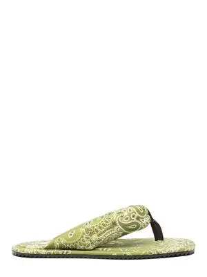 Attico Indie Thong Flat Slides - Green