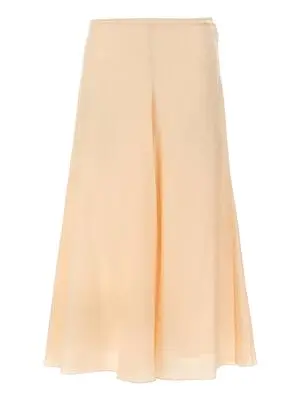 Fendi Ff Silk Midi Skirt - Pink