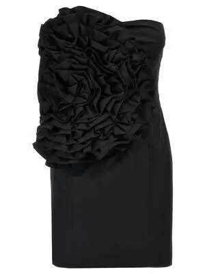 ROTATE BY BIRGER CHRISTENSEN Big Flower Mini Dress - Black