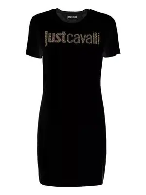 Just Cavalli Logo-embellished T-shirt Dress - Black