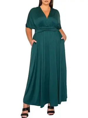 L I V D Raffi Maxi Dress - Hunter Green