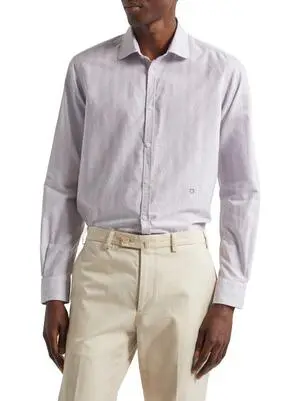 Massimo Alba Canary Stripe Cotton Button-up Shirt - Ruggine