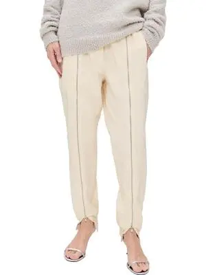 Tibi Nylon Zipper Joggers - Ivory