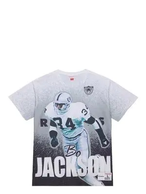 Mitchell & Ness Bo Jackson Los Angeles Raiders Burst Retired Player T-shirt - Gray