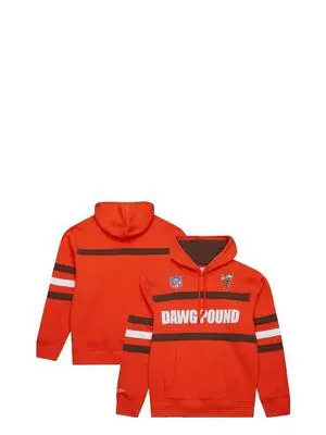 Mitchell & Ness Cleveland Browns Vintage Logo Fleece Pullover Hoodie - Orange