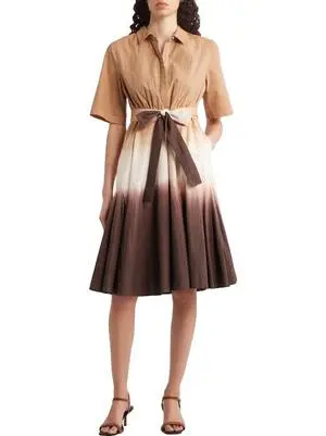 Kobi Halperin Dip Dye Shirtdress - Coffee Multi