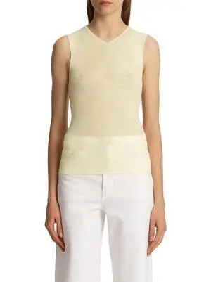 Khaite Renato Rib Sleeveless Sweater - Pollen