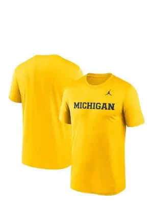 JORDAN BRAND Michigan Wolverines Primetime Legend Wordmark T-shirt - Maize