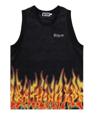 A BATHING APE BAPE Flame Mesh Vest Black