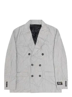 STÜSSY Stussy Wrinkled Stripe Double-Breasted Blazer