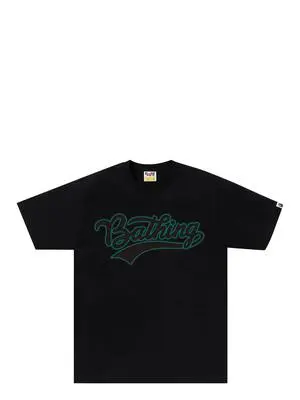 A BATHING APE Varsity Baseball Logo Tee - Black