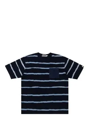 A BATHING APE Discharge Print Relaxed Fit Tee 'indigo - Blue