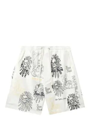 A BATHING APE Graphic Stitch Shorts - White