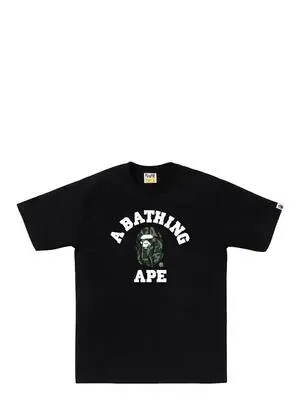 A BATHING APE Trial Camo College Tee Shirt - Black/green