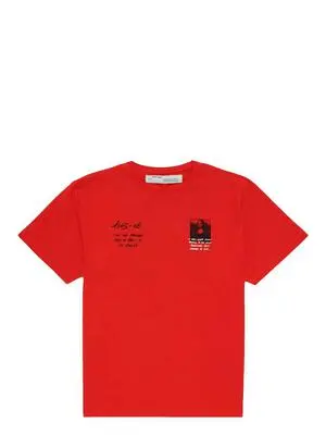 Off-White Oversized Monalisa Graphic Print T-shirt - Red
