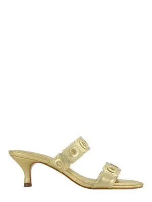 Bernardo Patra Metallic Heeled Sandals - Light Gold Metallic Glove Leather