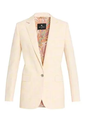 Etro Iridescent Tweed Jacket - Multicol On Beige Ba